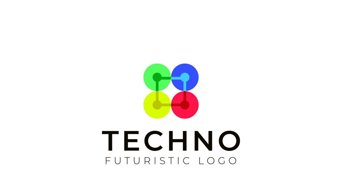 Square Dot Connect Flat Techno-logotyp - TemplateMonster