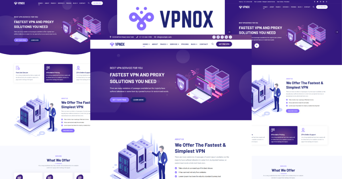 VPNOX - Шаблон HTML5 VPN и прокси-сервисов - TemplateMonster