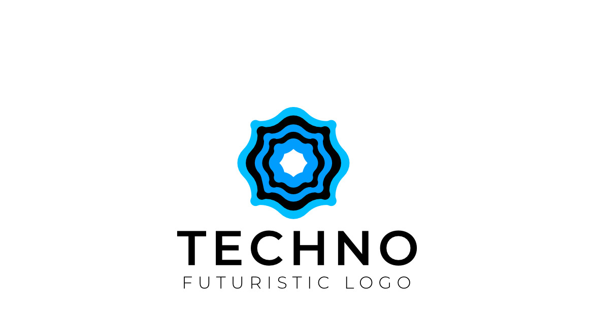Flat Blue Wave Techno Logo #231409 - TemplateMonster