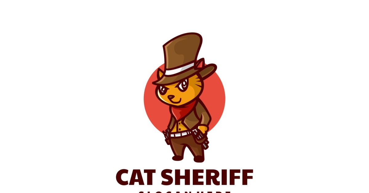 Cat Sheriff Cartoon Logo Style #231676 - TemplateMonster