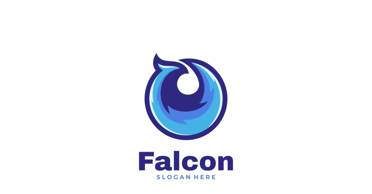 Circle Falcon Simple Mascot Logo #231660 - TemplateMonster