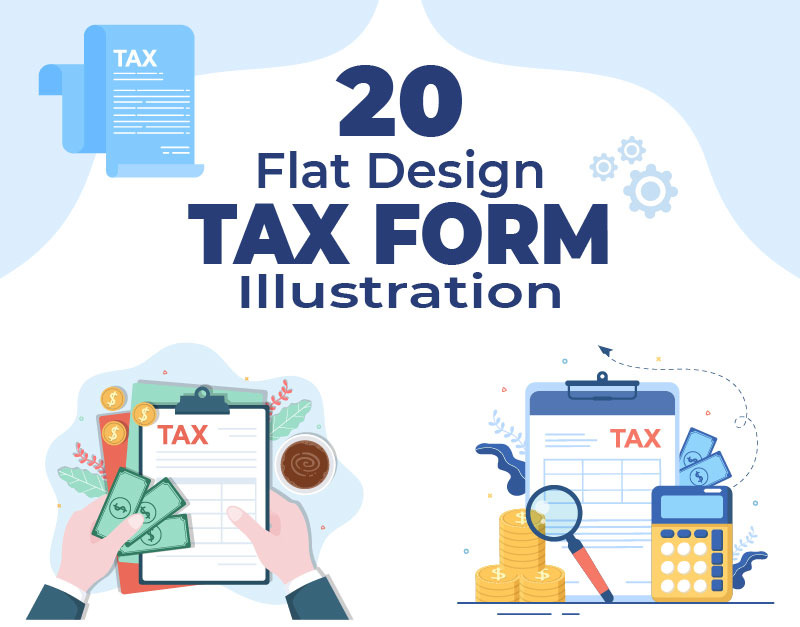 20 Tax form Flat Design Illustration - TemplateMonster