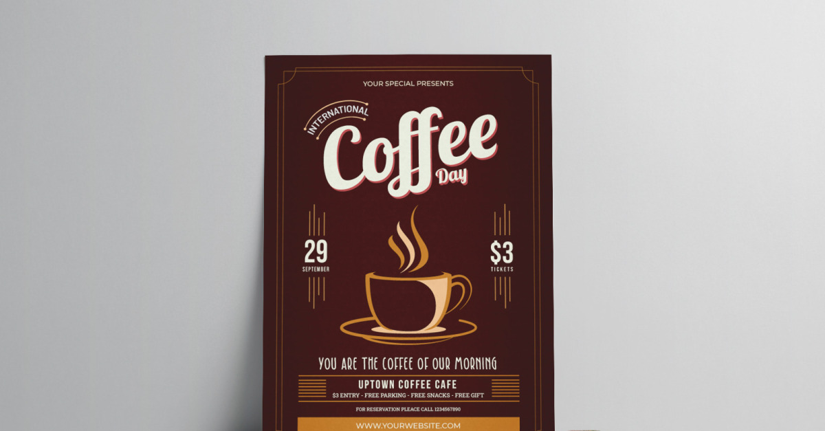 International Coffee Day Flyer Template 2 - TemplateMonster
