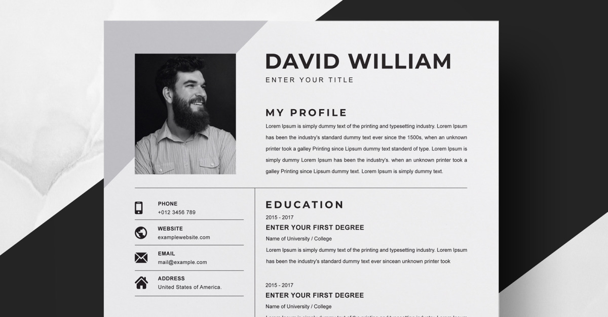 David William / Resume Template #232009 - TemplateMonster