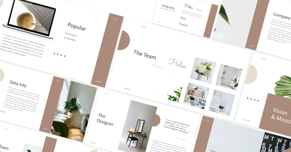 Modèle PowerPoint simple Helsa #232502 - TemplateMonster