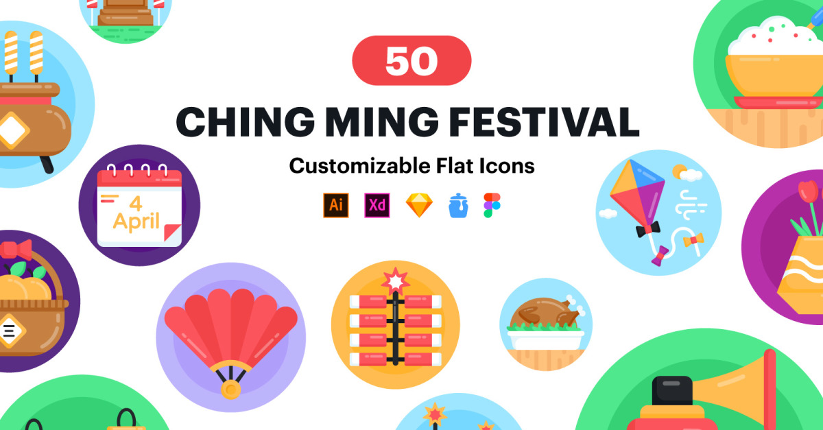 China Festival Vector - Qing Ming Icons - TemplateMonster
