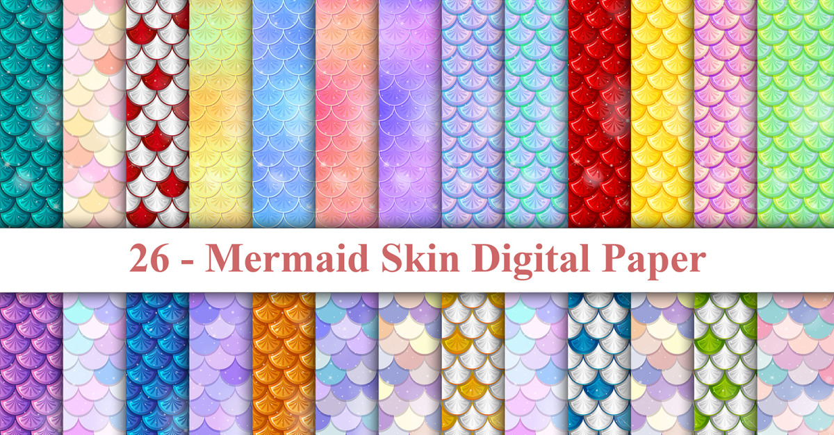 Mermaid Skin Digital Paper, Mermaid Skin Pattern, Mermaid Skin Background
