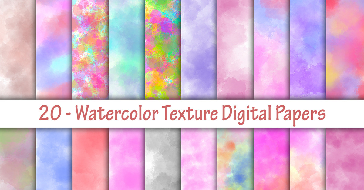 Embellishments Scrapbooking Ombre Digital Paper Bundle Watercolor Paper ...