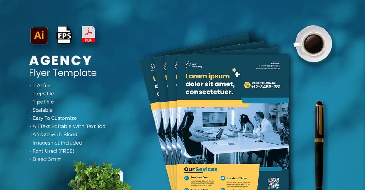 Agency flyer Template vol-02 #232886 - TemplateMonster