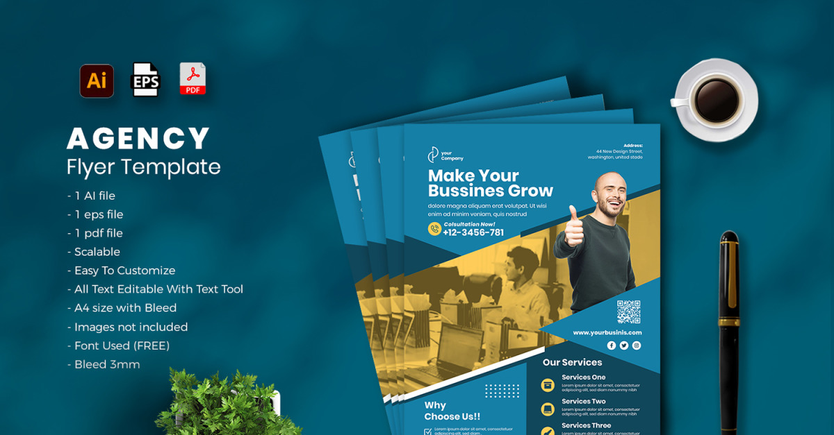 Agency flyer Template vol-07 #232880 - TemplateMonster