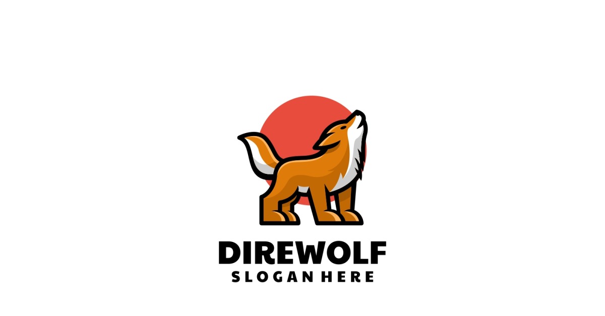 Dire Wolf Simple Mascot Logo #232899 - TemplateMonster