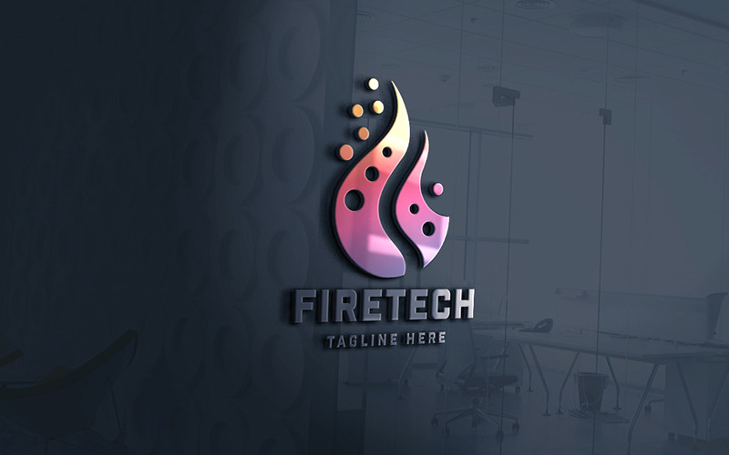 Professional Fire Flame Tech Logo #232807 - TemplateMonster