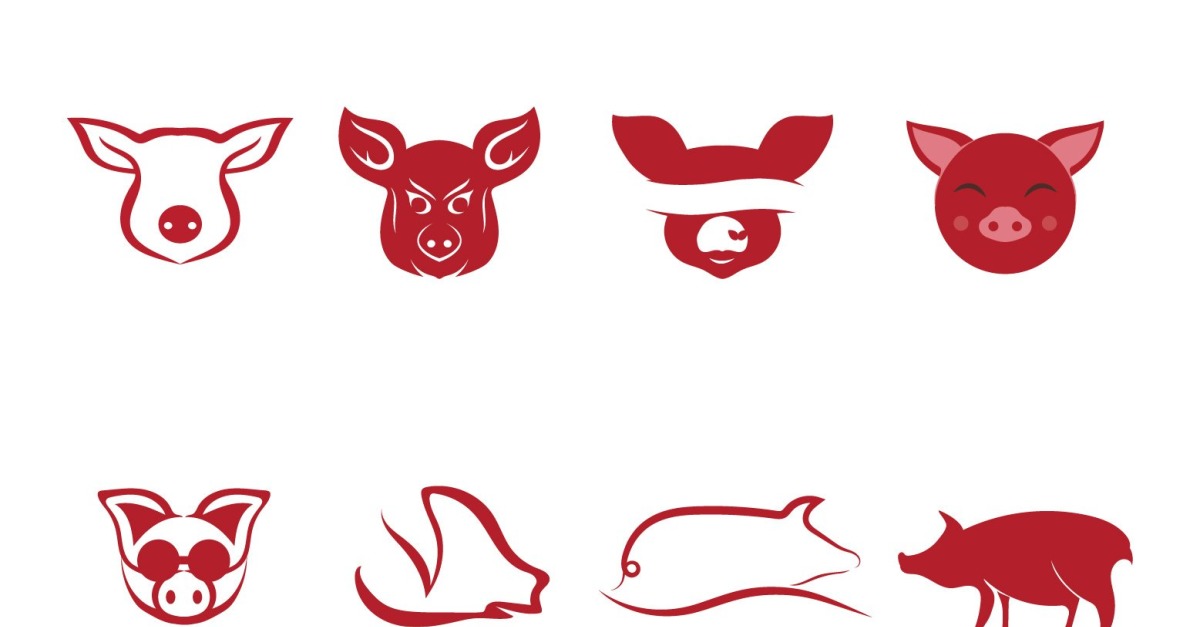Cochon Logo Et Symbole Vecteur V1 #233063 - TemplateMonster