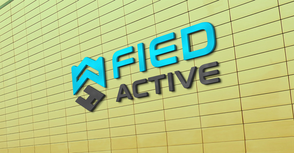 Cyan And Gray 3d Logo Mockup with Company Light Yellow Wall