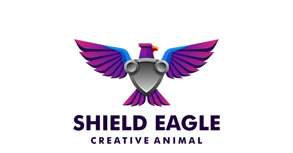 Shield Eagle Gradient Logo #233366 - TemplateMonster