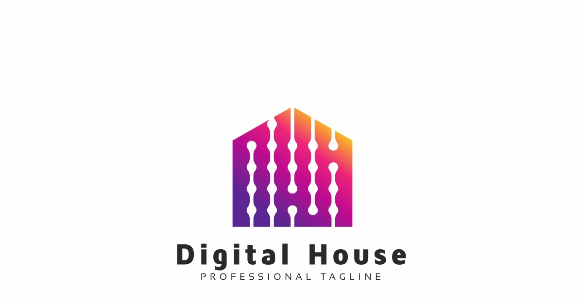 Digital House Logo Template #233449 - TemplateMonster
