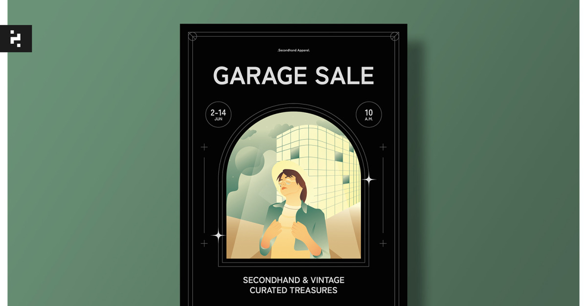 Flohmarkt-Flyer-Kit – Art-Deco-Stil #233456 - TemplateMonster