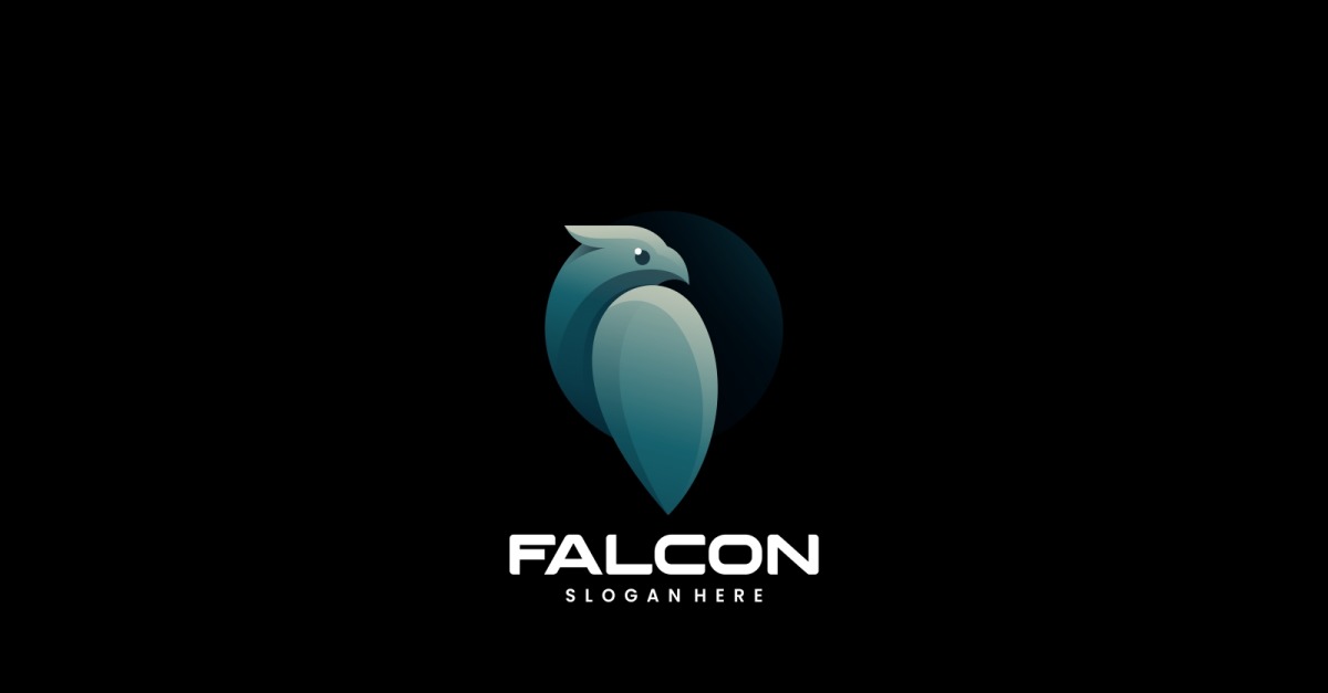 Logotipo gradiente de cores Falcon #233579 - TemplateMonster