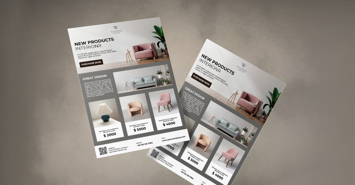 Premium PSD | Interior Furniture Promo Flyer Design