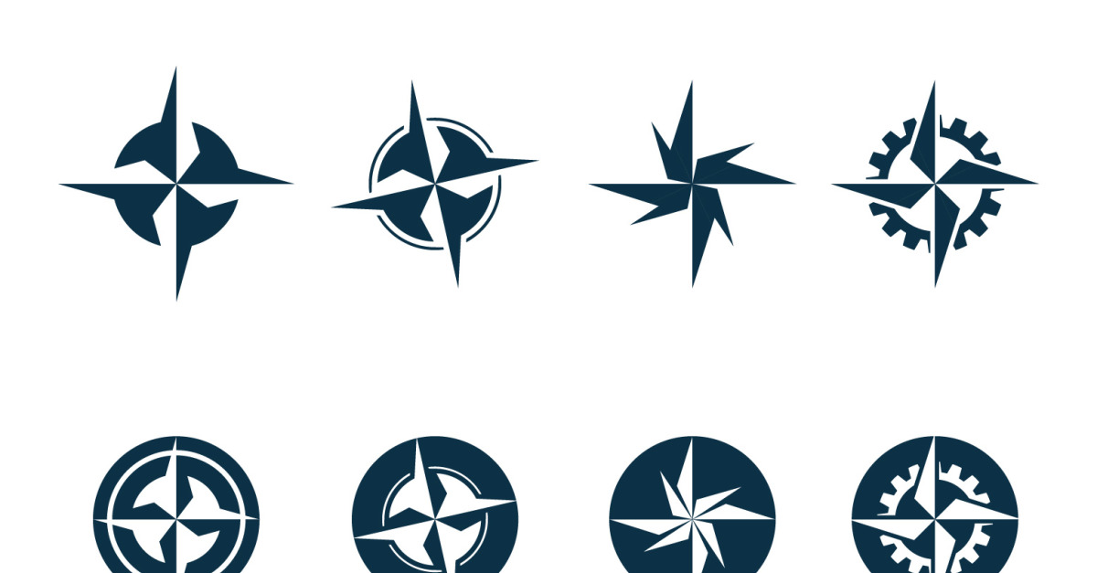 Compass Logo And Symbol Icon Vector - TemplateMonster