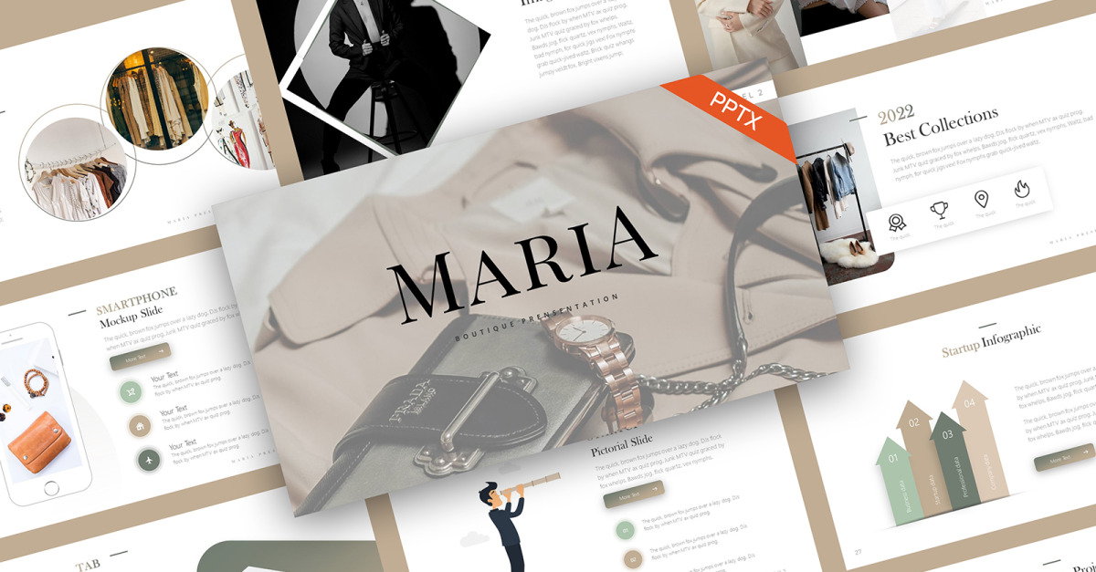 Modello PowerPoint - Boutique di moda Maria - TemplateMonster