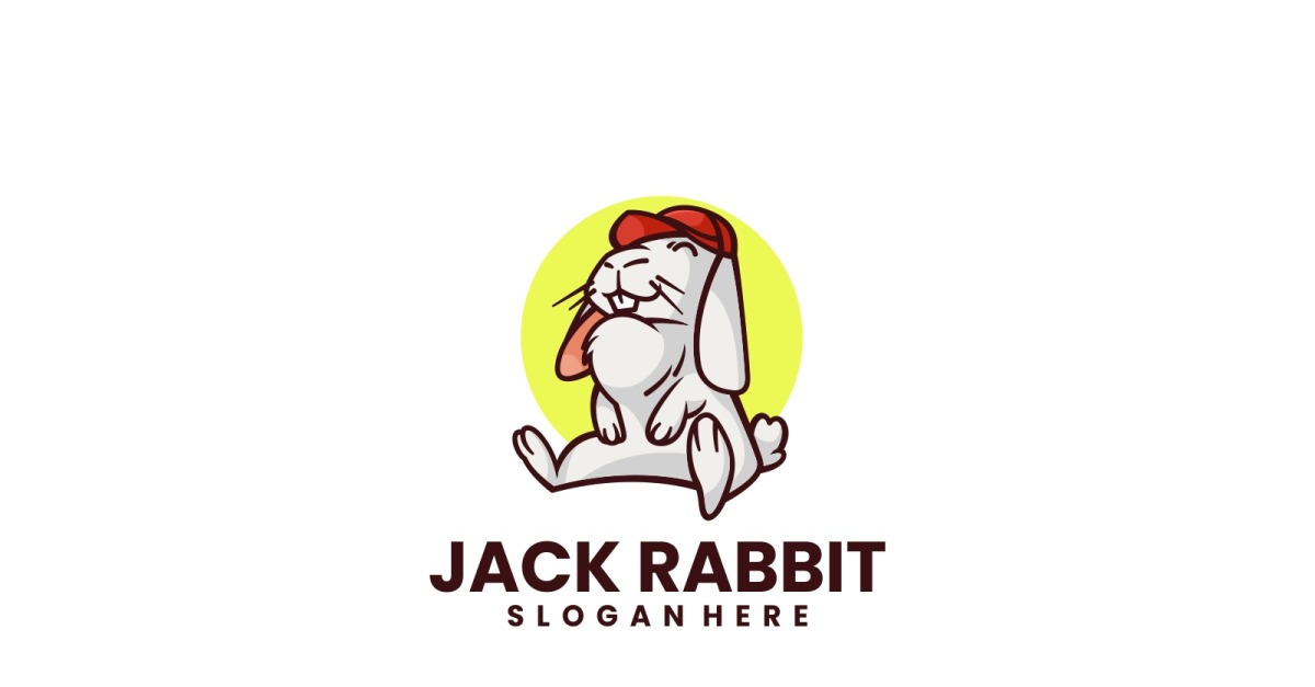 Jack Rabbit Mascot Tecknad logotyp #234129 - TemplateMonster