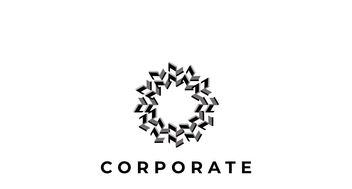 Abstract Rotation Dimension Monochrome Logo - TemplateMonster