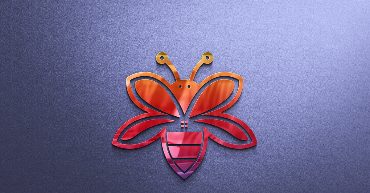 Glass Style Red Logo Mockup on Wall #234339 - TemplateMonster