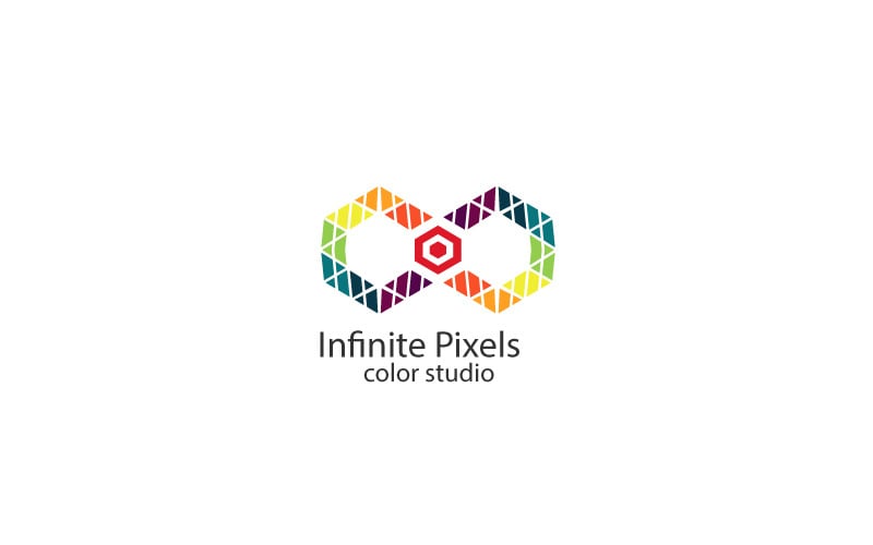 Pixel Infinity Logo Design Template Design - TemplateMonster