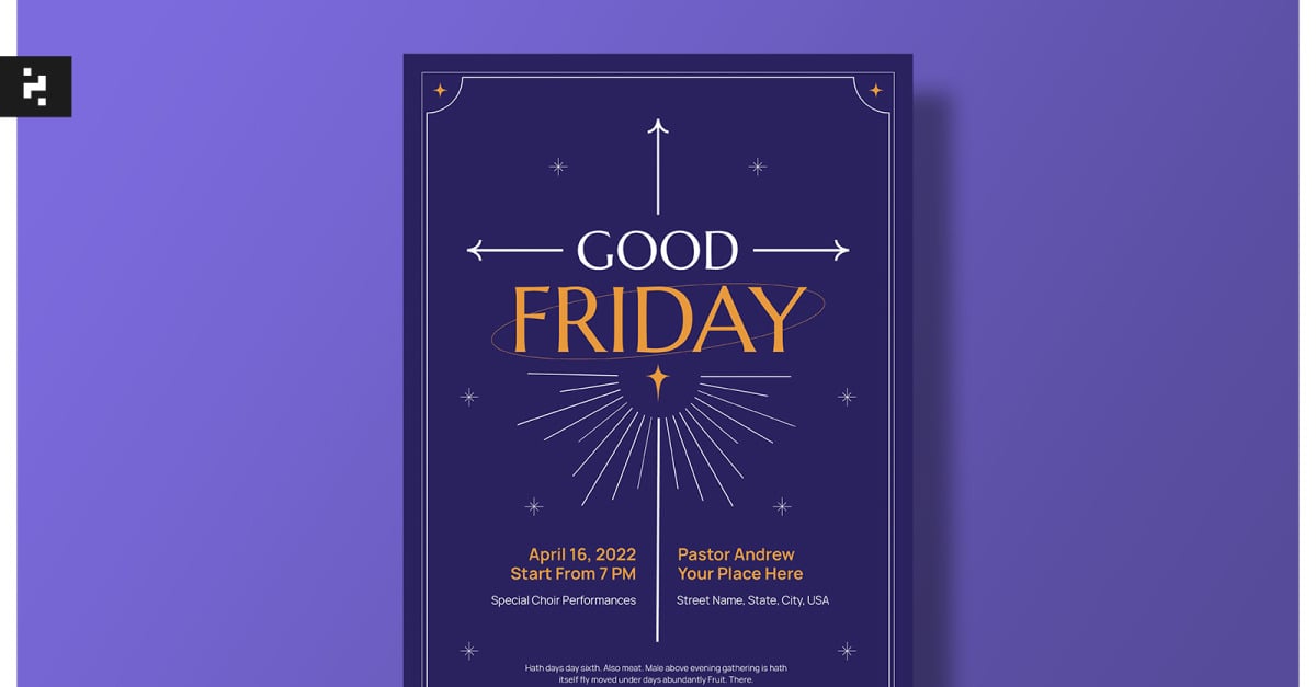 Whimsical Good Friday Flyer Template - TemplateMonster