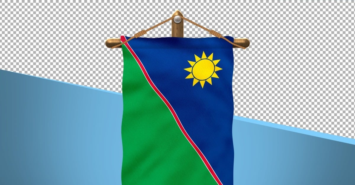 Fondo de diseño de bandera colgante de Namibia