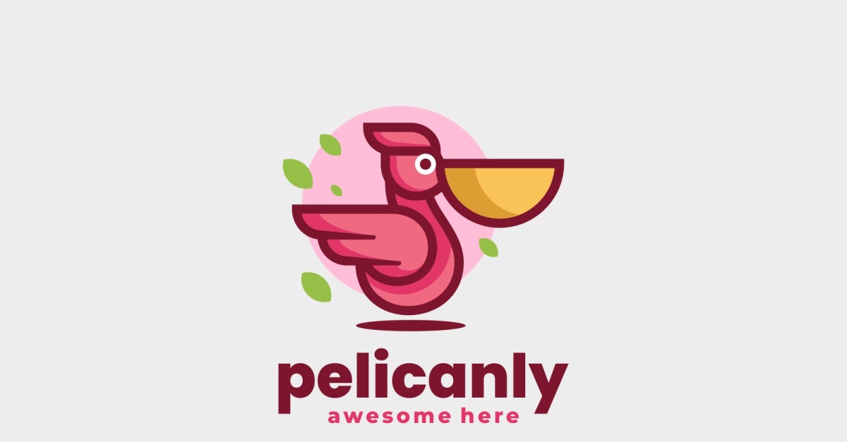 Diseño de logotipo de mascota simple pelícano