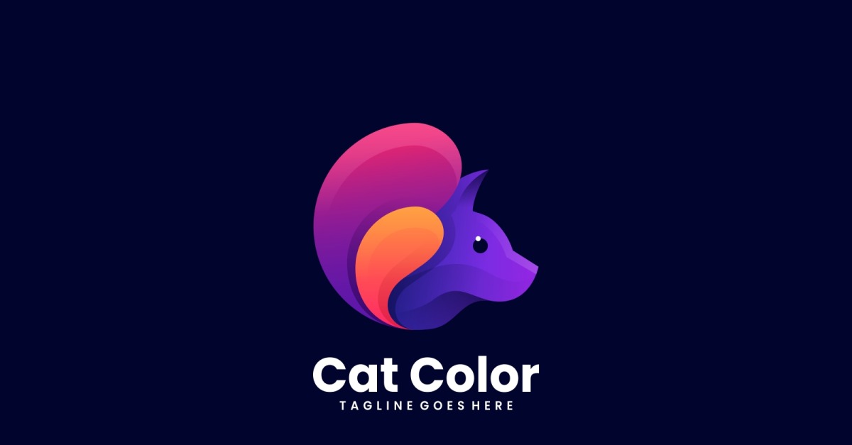 Cat Color Gradient Logo Style #234904 - TemplateMonster