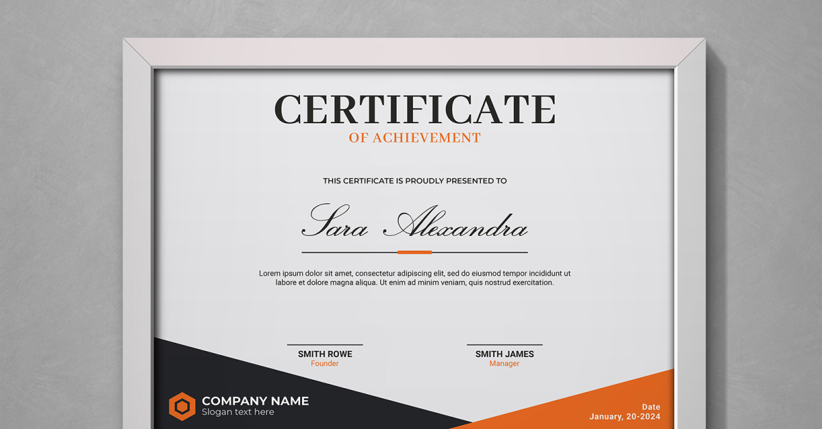 Clean Design Certificate PSD Templates - TemplateMonster