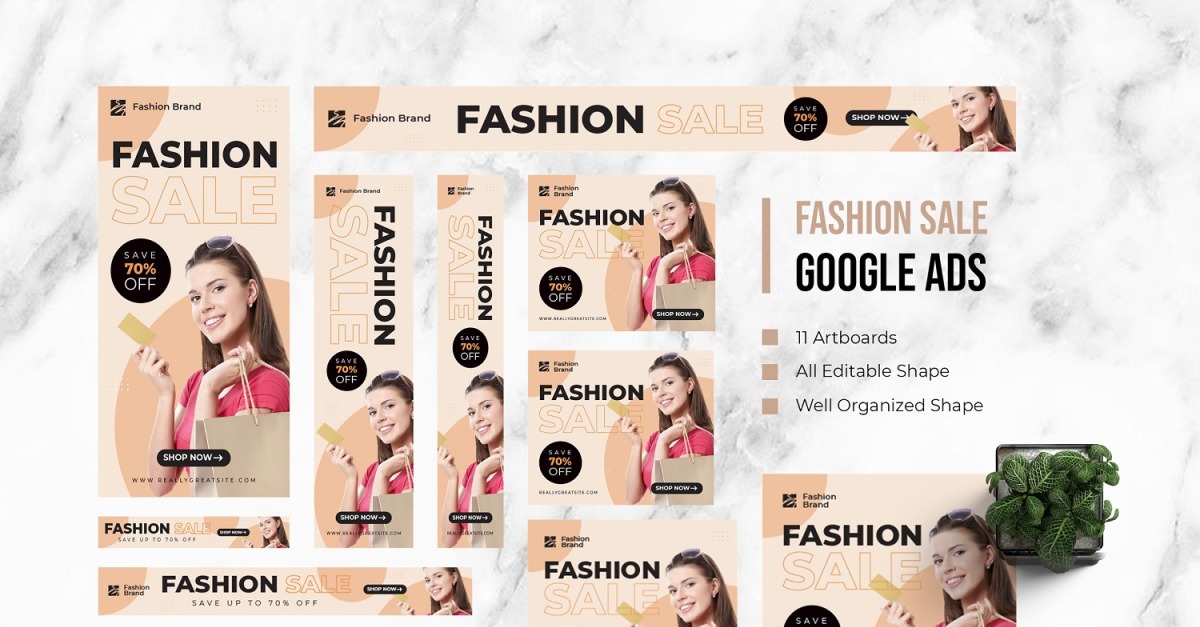Fashion Sale Google Ads Template #235098 - TemplateMonster