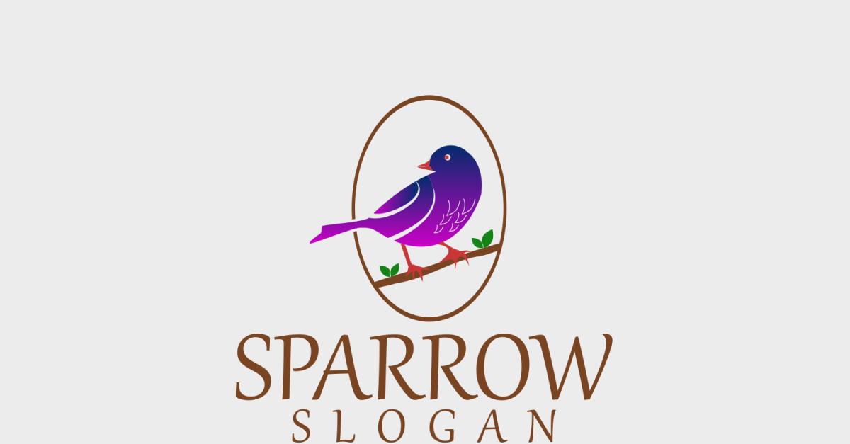 Sparrow Bird Logo Custom Design Template 2 - TemplateMonster