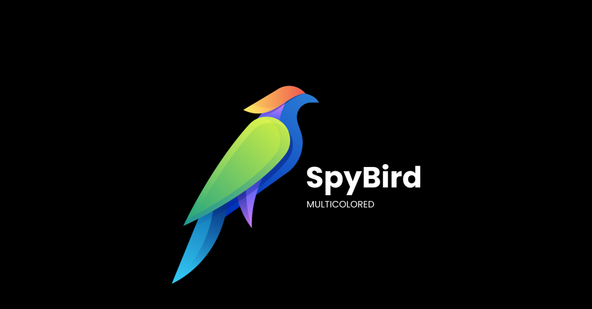 Spy Bird Gradient Colorful Logo #235134 - TemplateMonster