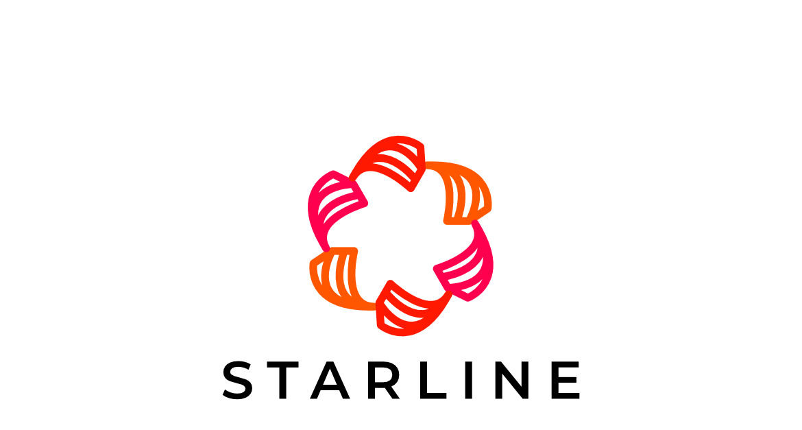 Elegant Colourful Star Line Logo #235554 - TemplateMonster