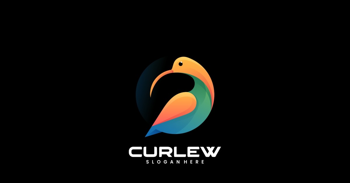 Curlew Gradient Colorful Logo #235622 - TemplateMonster