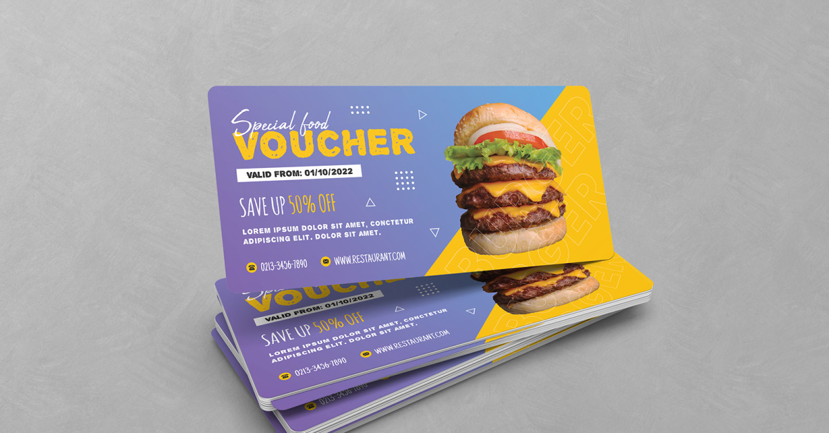 Burger Food Hediye Çeki PSD Şablonları - TemplateMonster