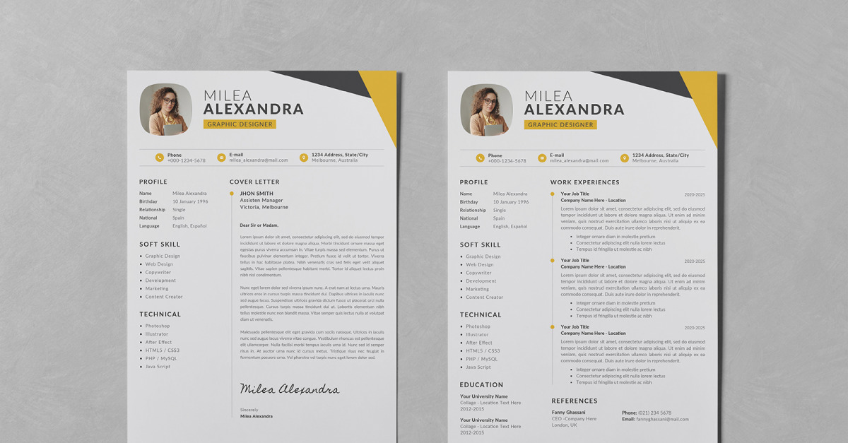 Clean Modern Resume CV Templates #235803 - TemplateMonster