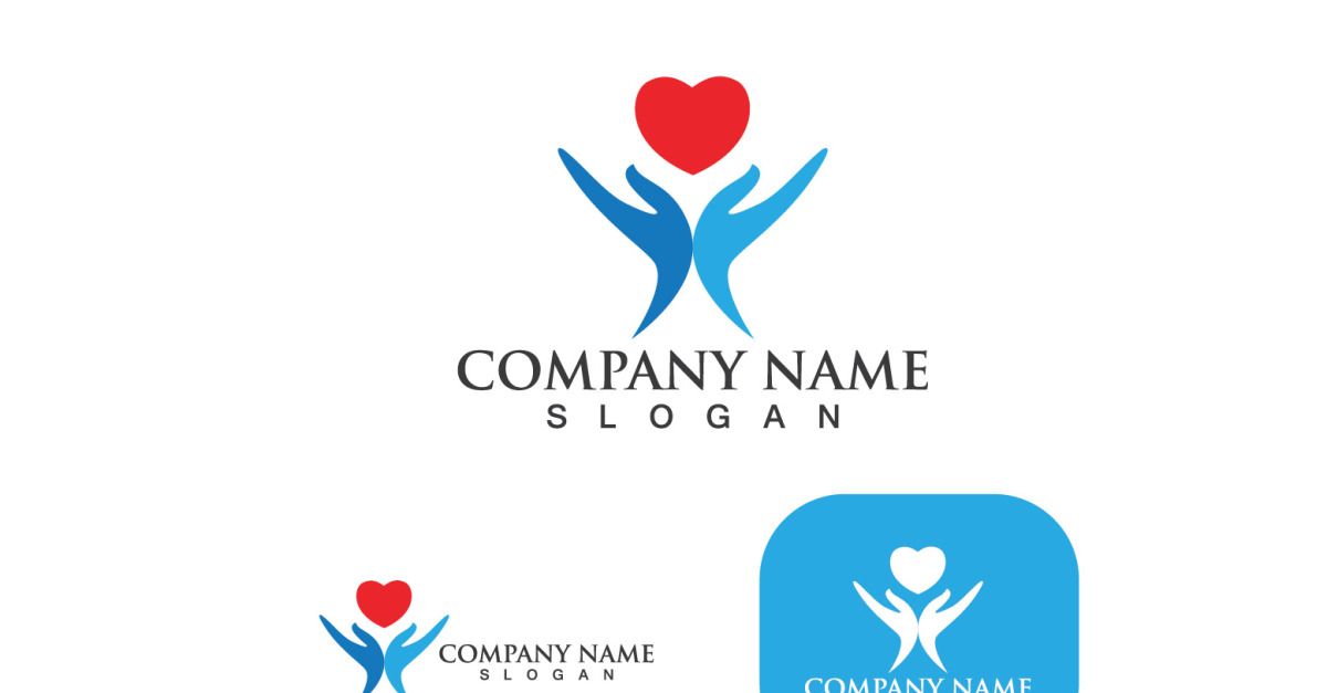 El Bakımı Ve Sevgi Logo Ve Sembol Vektör Şablonu