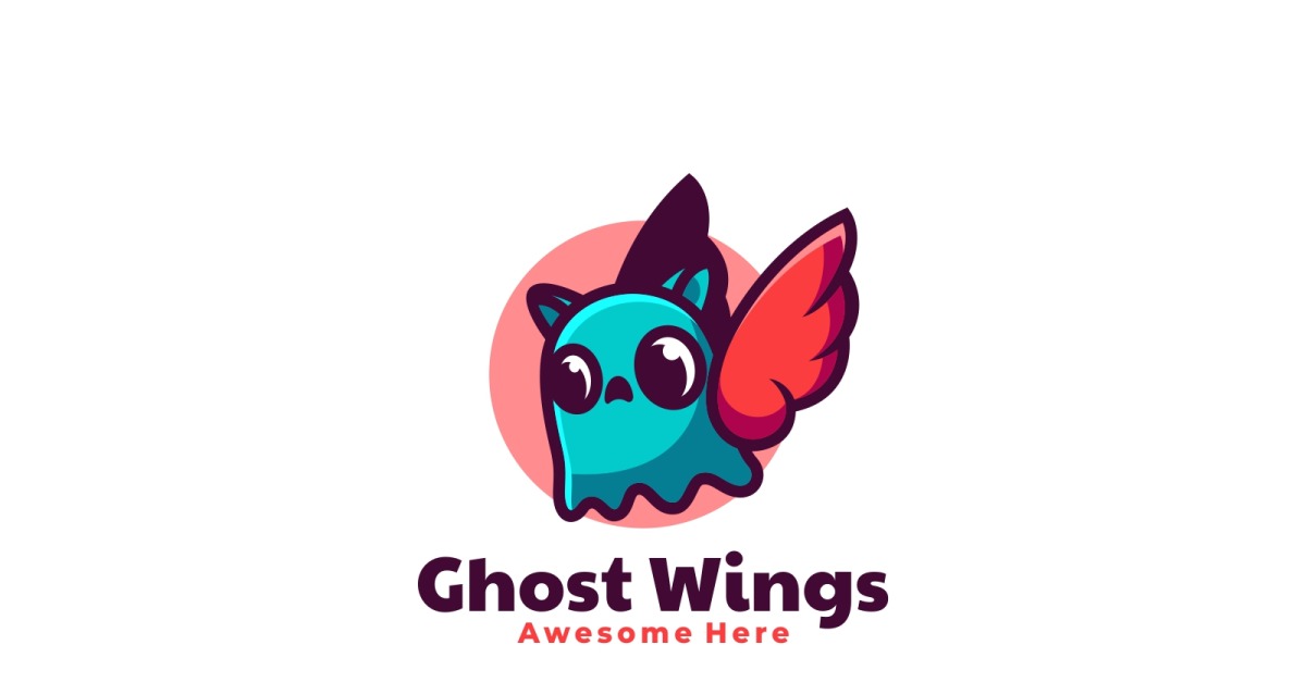 Ghost Wings Simple Mascot Logo #236068 - TemplateMonster