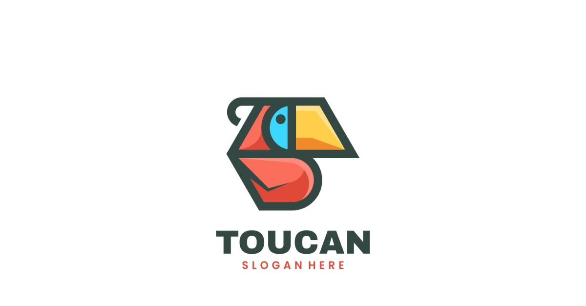 Logotipo de mascote simples hexágono de tucano