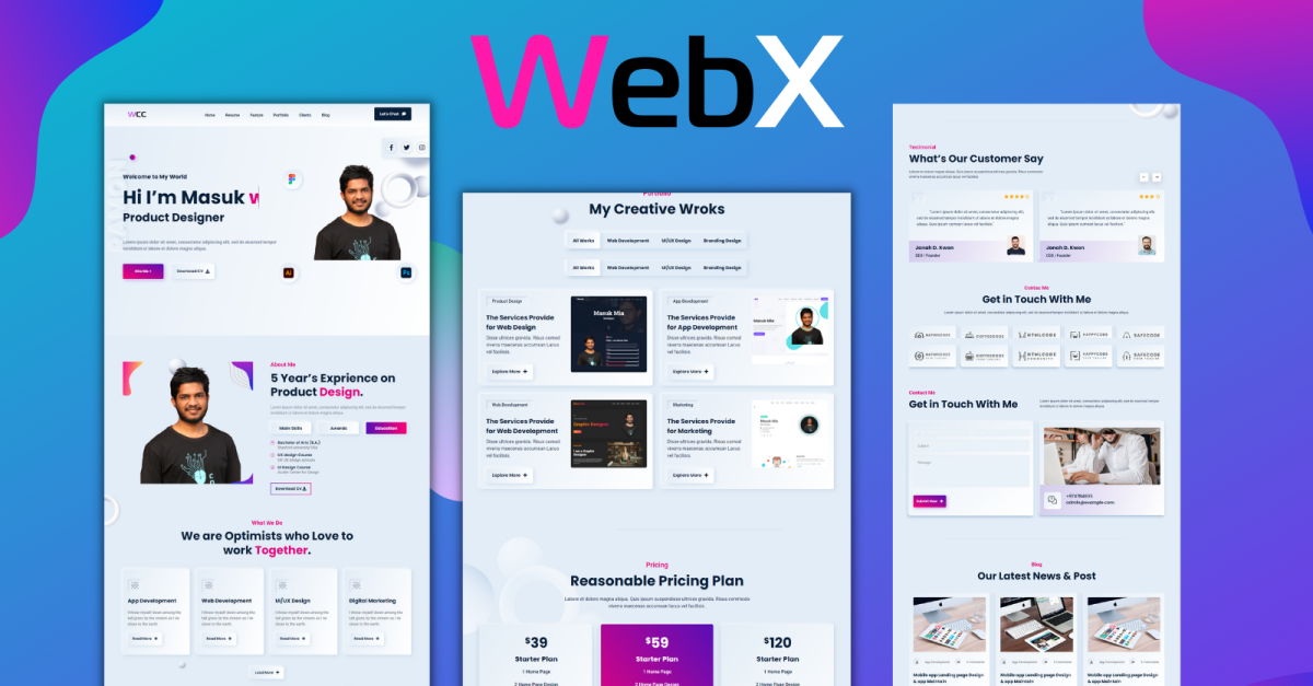 WebX-Professional html5 Portfolio and Agency Template