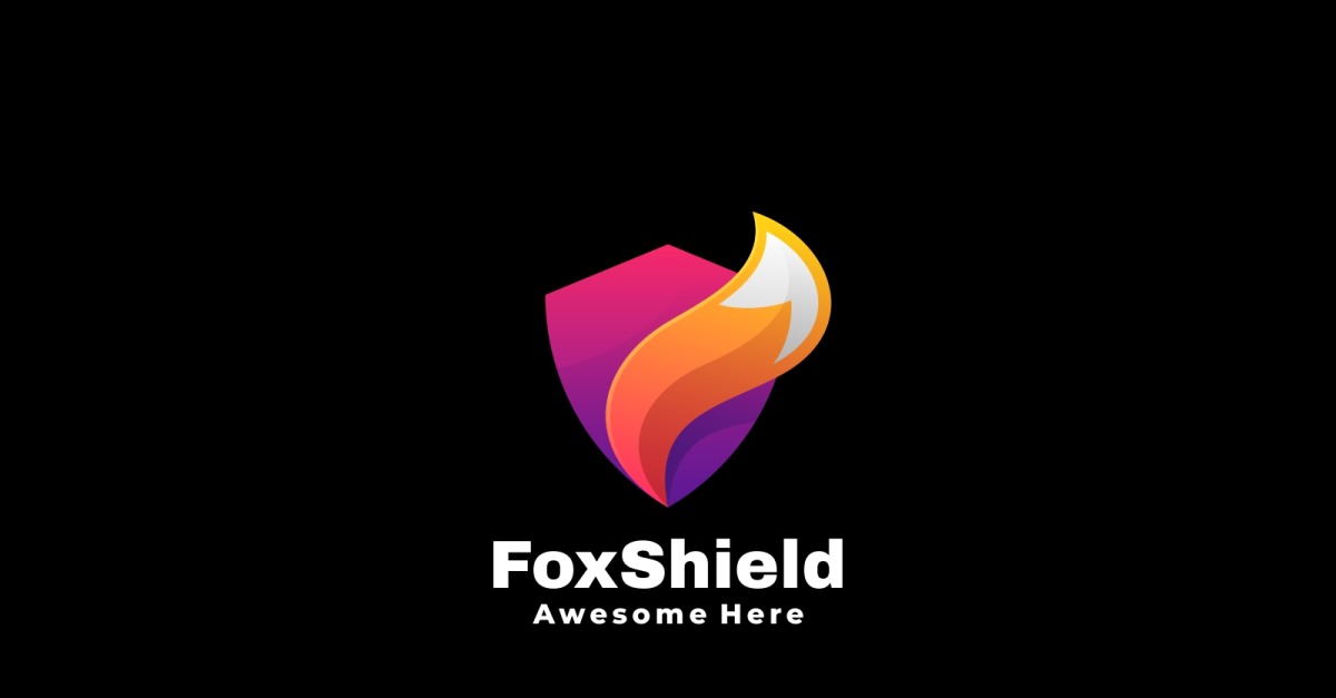 Fox Shield Gradient Colorful Logo #236285 - TemplateMonster