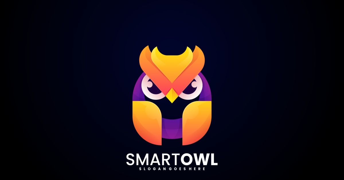 Smart Owl Gradient Colorful Logo #236292 - TemplateMonster
