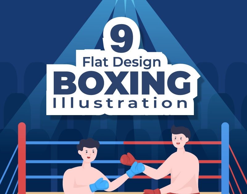 9 Illustration de dessin animé de boxe professionnelle