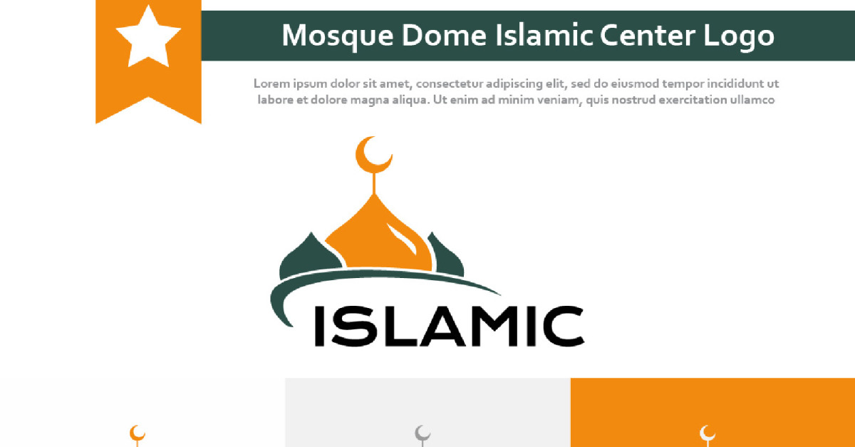 Mosque Dome Islamic Center Prayer Study Islam Muslim Community Logo