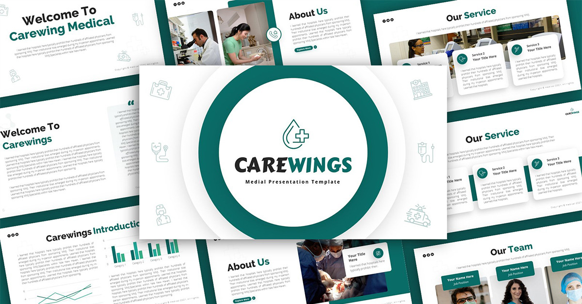 Carewings Medical Modèle de présentation PowerPoint à usages multiples